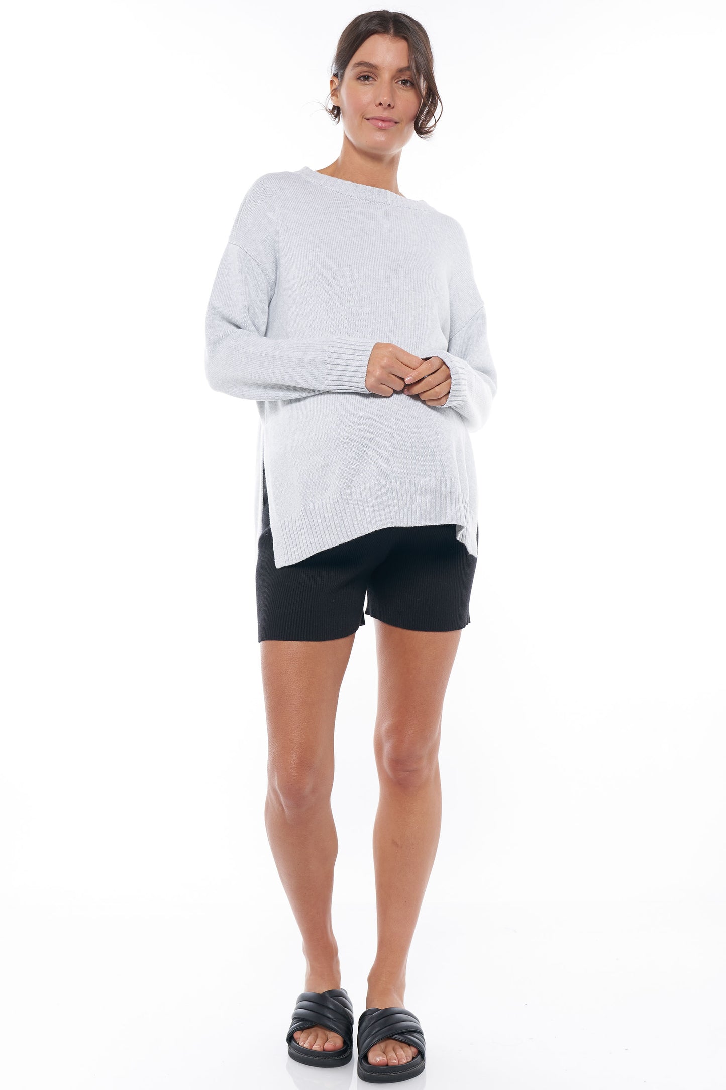 Maternity Knit Jumper - Grey – BAE The Label Australia