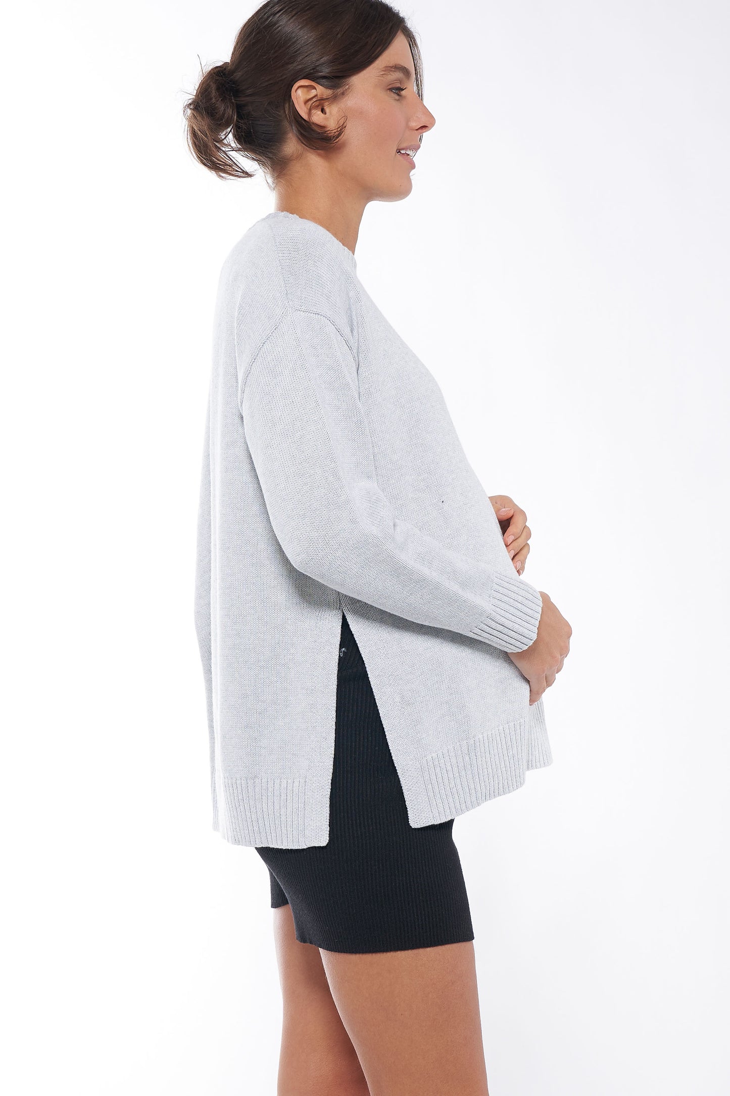 Maternity Knit Jumper - Grey – BAE The Label Australia