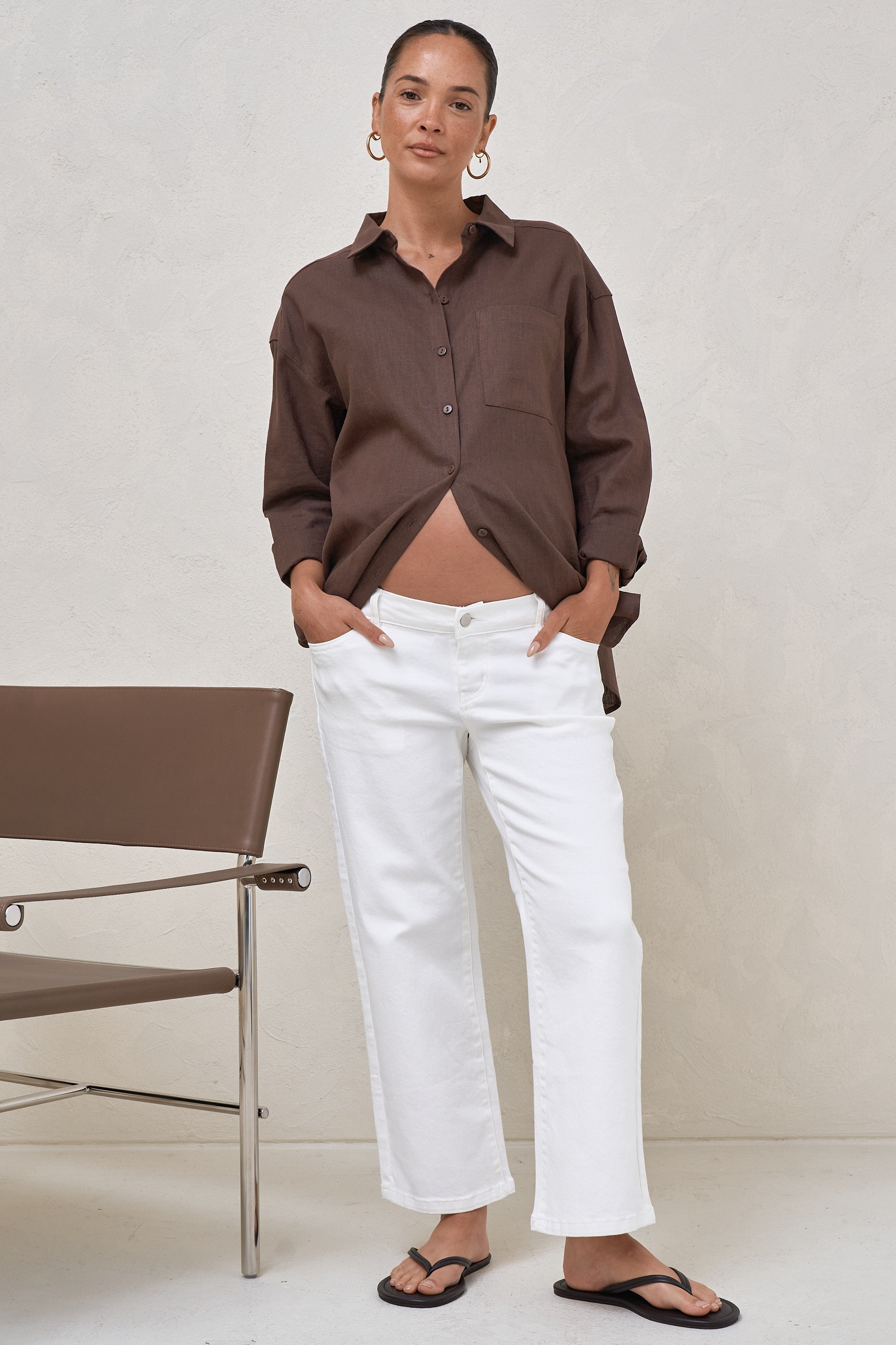 Crop White Maternity Jean – BAE The Label Australia