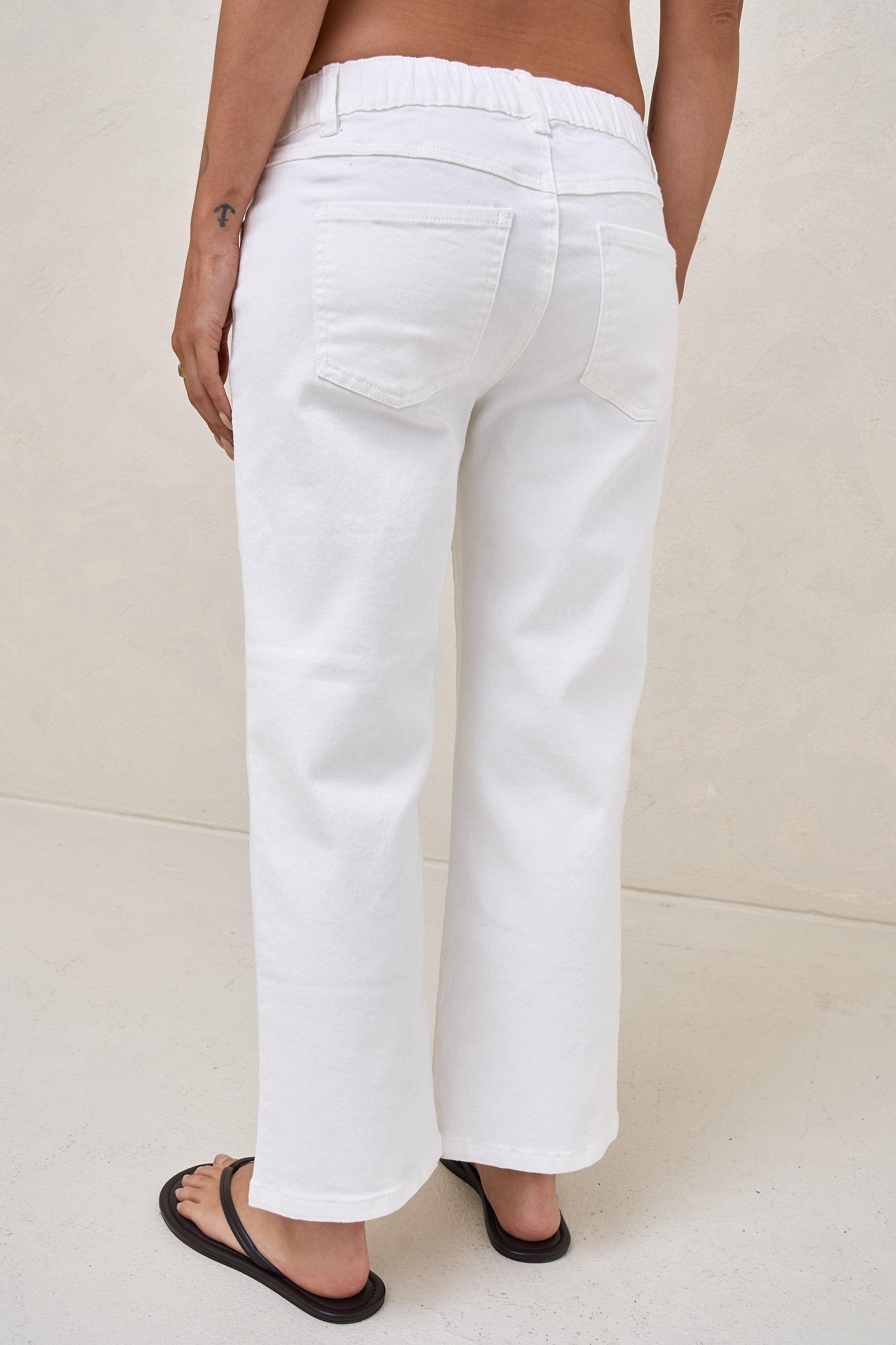Crop White Maternity Jean – BAE The Label Australia