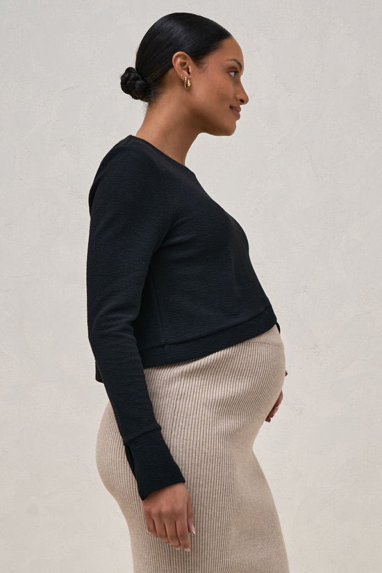 Black Maternity Crop Top - Cross Your Heart Crop – BAE The Label Australia