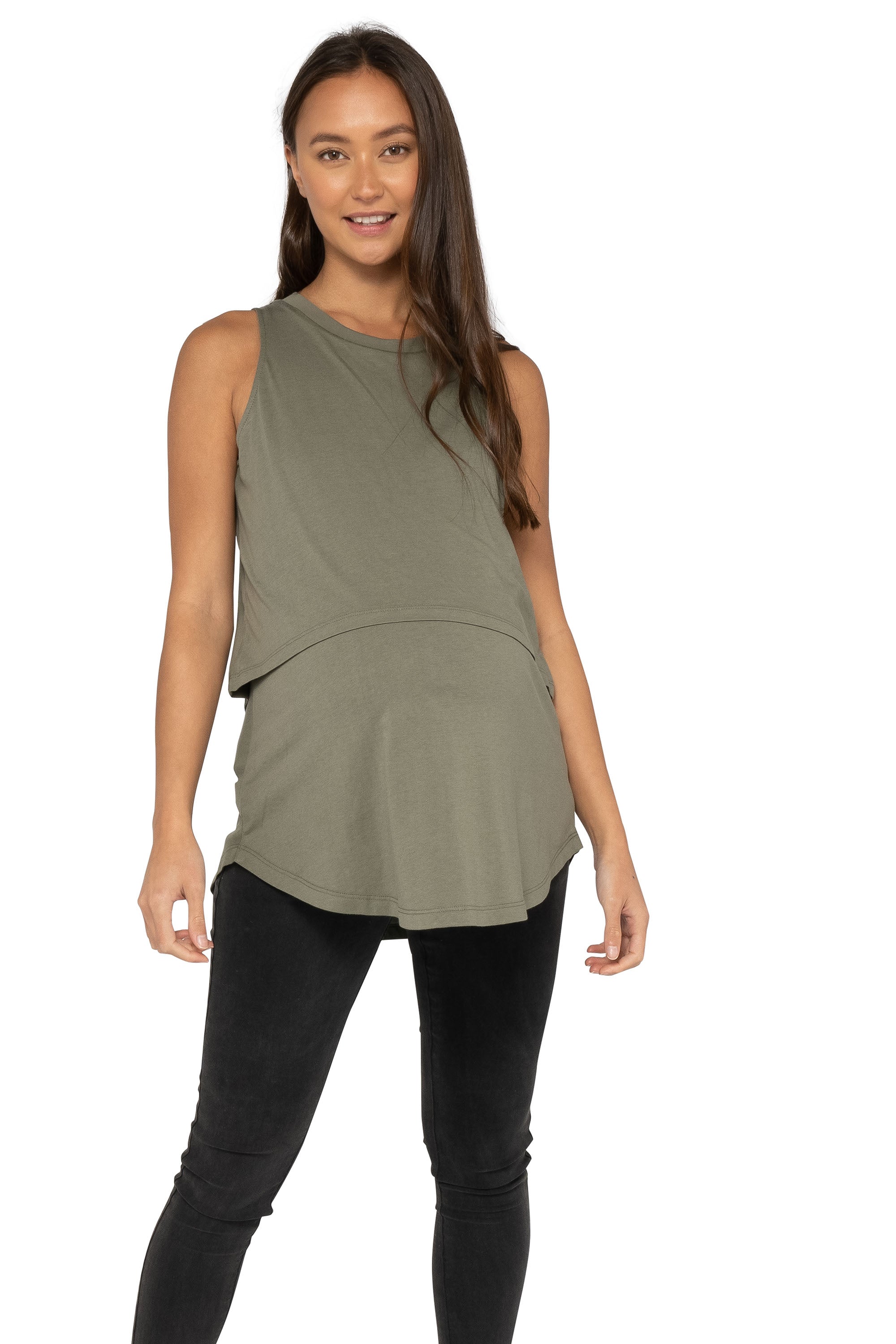 WHS26-TAN1-Me And You Nursing Tank - Khaki – BAE The Label Australia