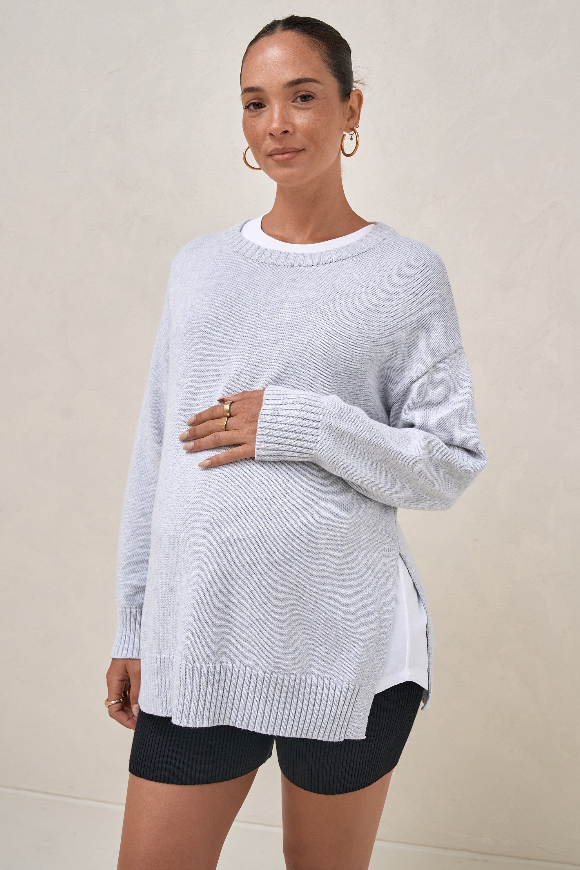 Maternity Knit Jumper - Grey – BAE The Label Australia