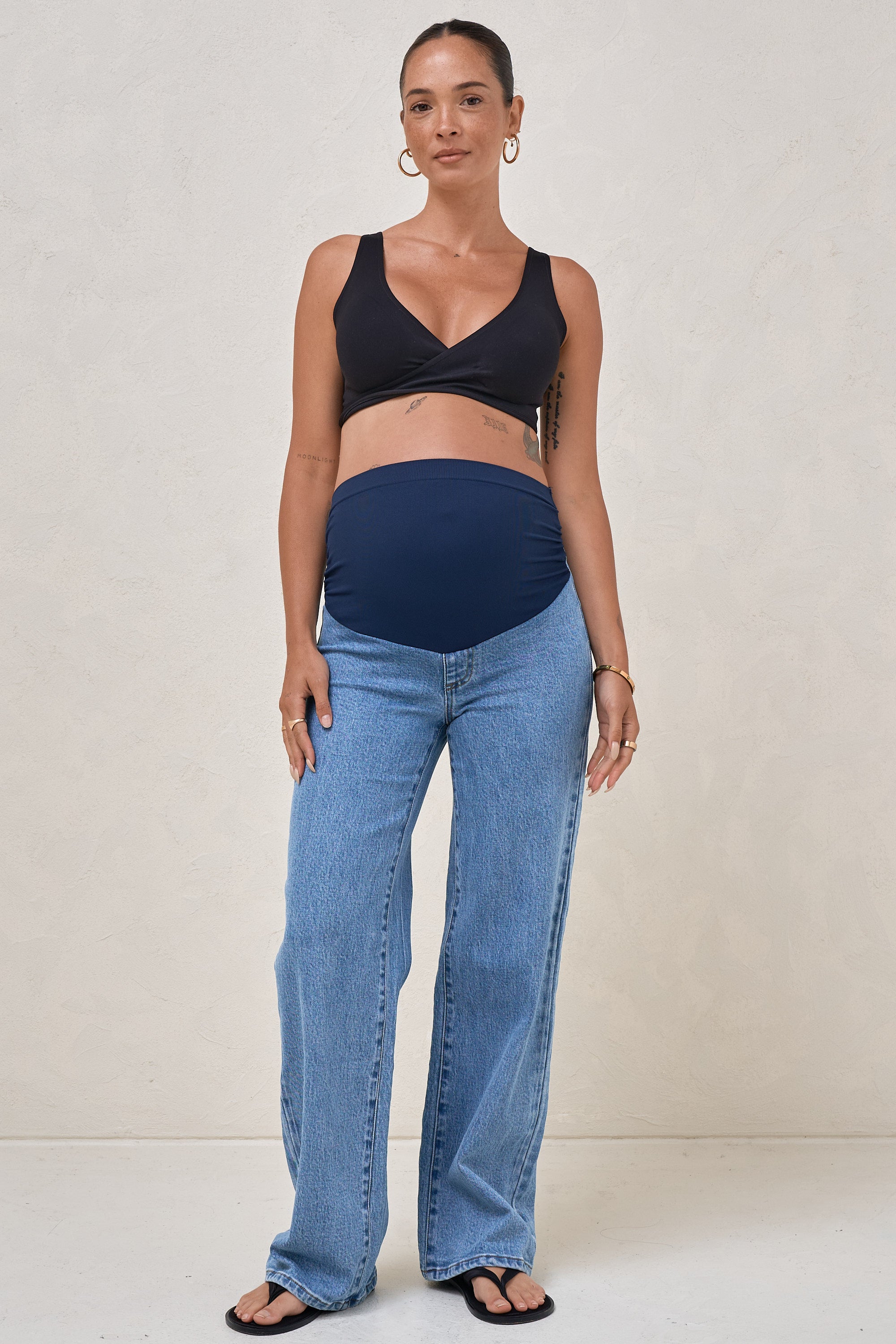 Maternity Over-bump wide leg jean – BAE The Label Australia