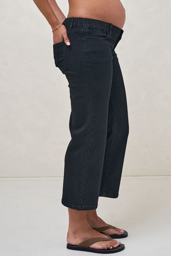 Maternity Underbump Crop Wide Jean – BAE The Label Australia