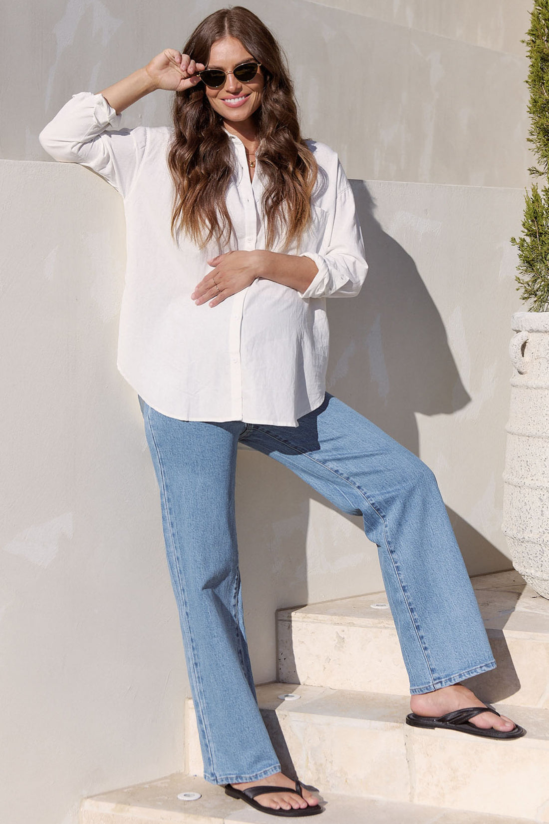 Maternity Over-bump wide leg jean – BAE The Label Australia