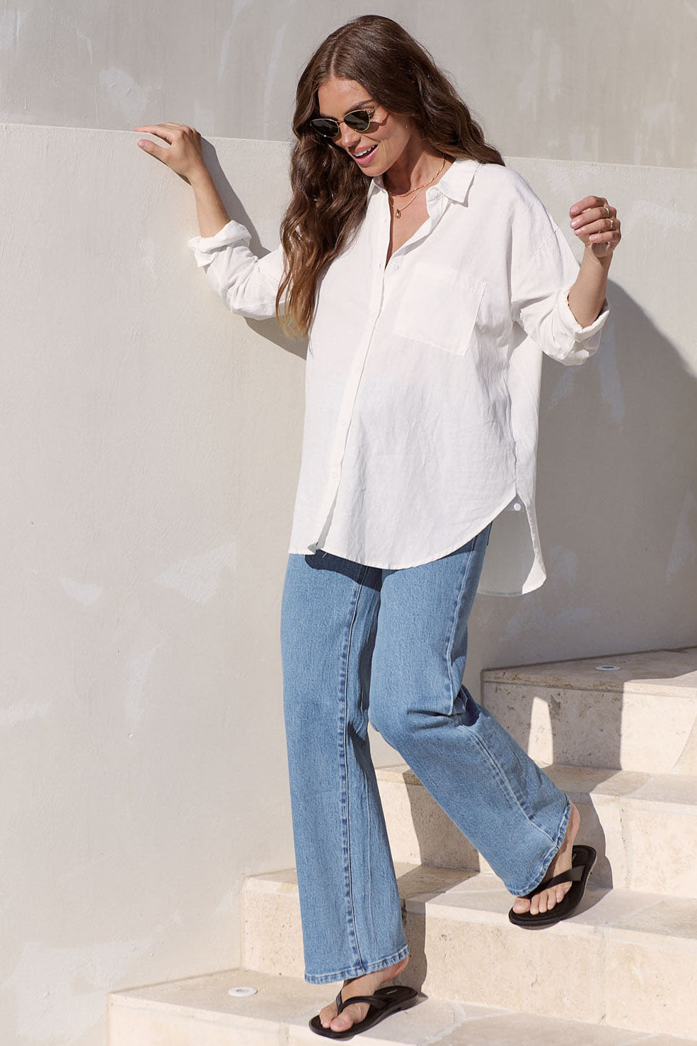 Maternity Over-bump wide leg jean – BAE The Label Australia